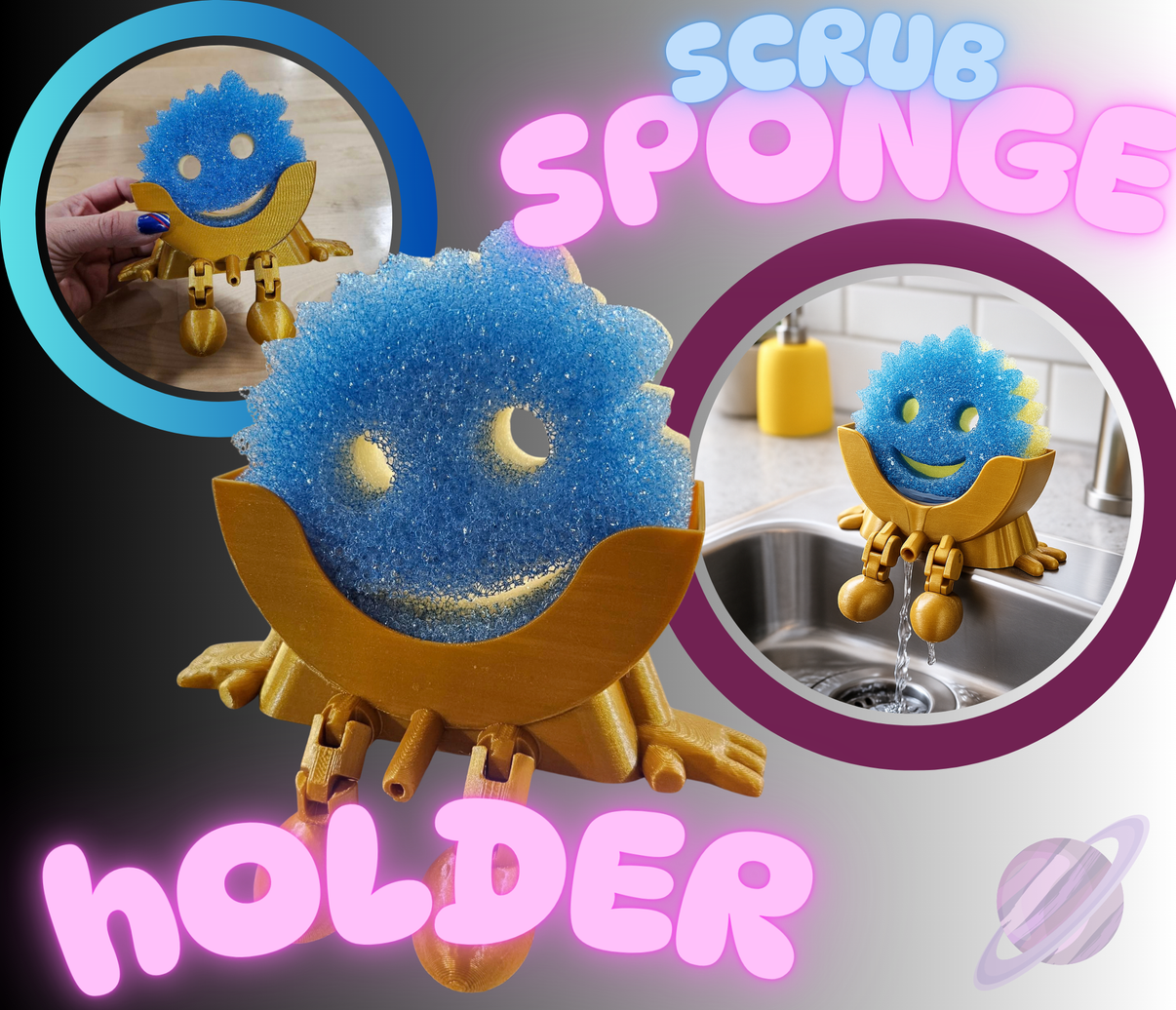 SCRUB DAD SPONGE HOLDER-3D PRINTED – GCLLC DROP SHIPPING