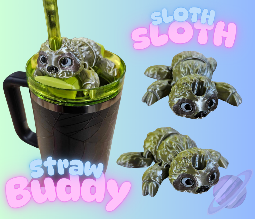 SLOTH-3D PRINTED STRAW BUDDY – GCLLC DROP SHIPPING